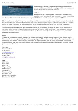 Trusty 23 Motorboat Review | PDF | Cruises | Travel Type