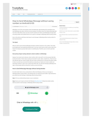 How to Send WhatsApp Message Without Saving Number | PDF
