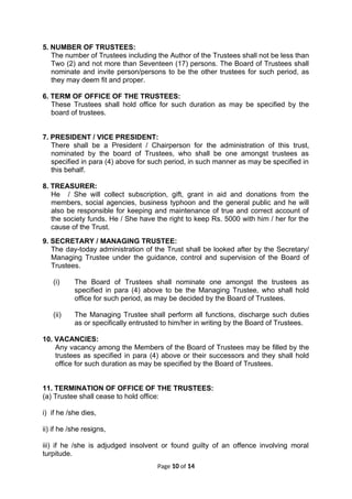 Trust Deed Format and Process PDF Download | DOCX