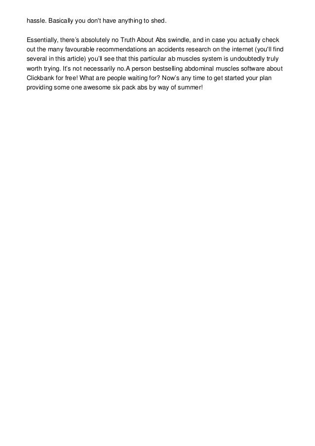 Investing In A Truth About Abs Scam? Take A Peek At This Information