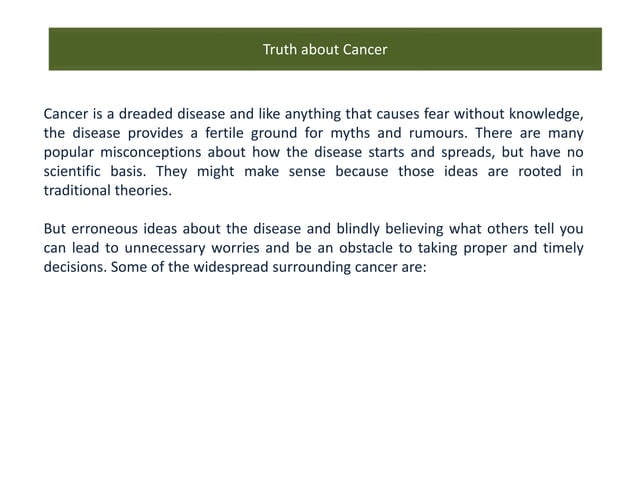 Truth about cancer | PPT