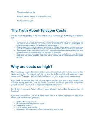 Truth About Managing Telecom Costs | PDF