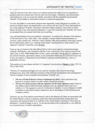 Affidavit of Truth and notice to Agents - Thelton-Ray-Junior Perkins | PDF