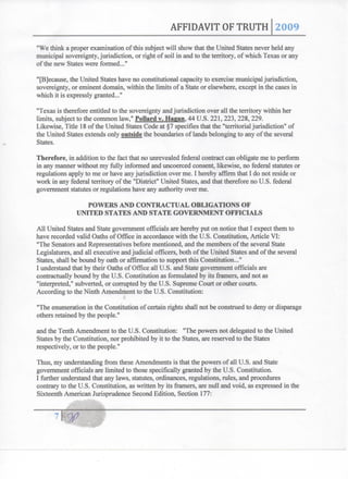 Affidavit of Truth and notice to Agents - Thelton-Ray-Junior Perkins | PDF