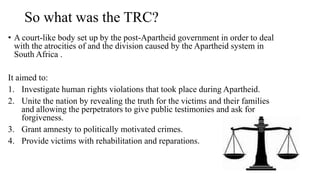 Truth and Reconcilliation commission powerpoint done final presentation ...