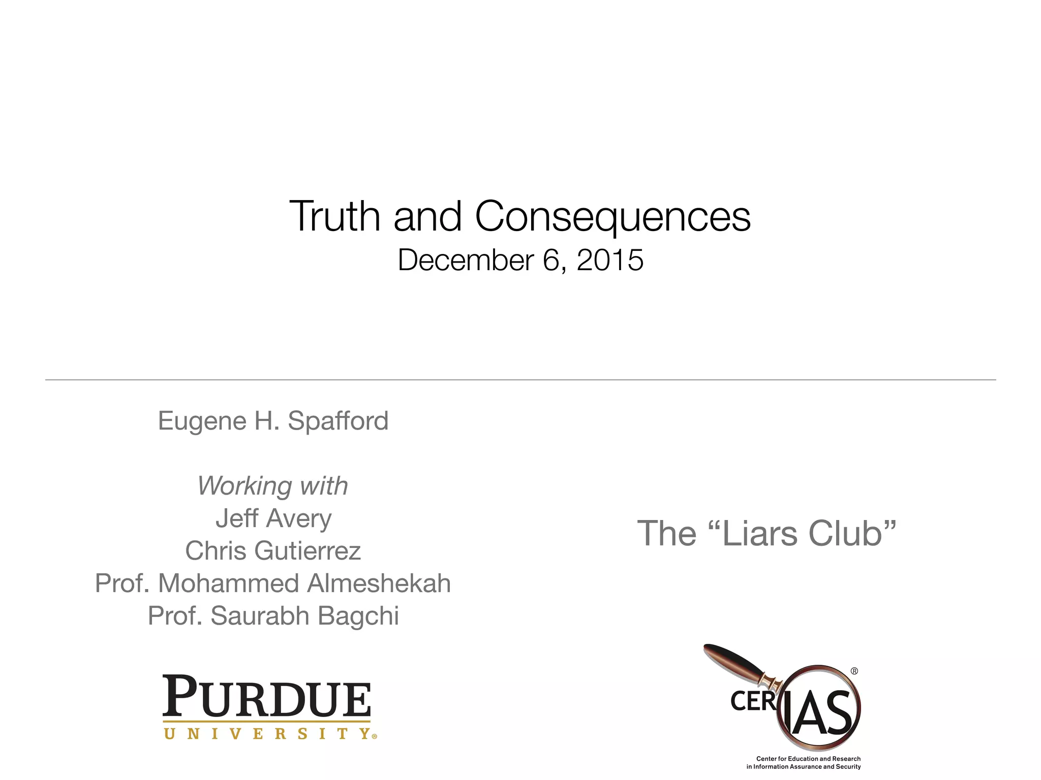 Truth and Consequences | PPT