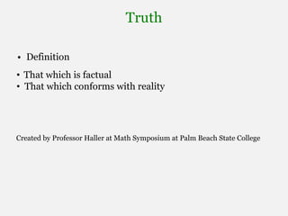 Truth definiton | PPT
