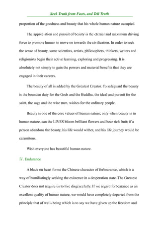 Truth, goodness and beauty - the core value of human nature | PDF