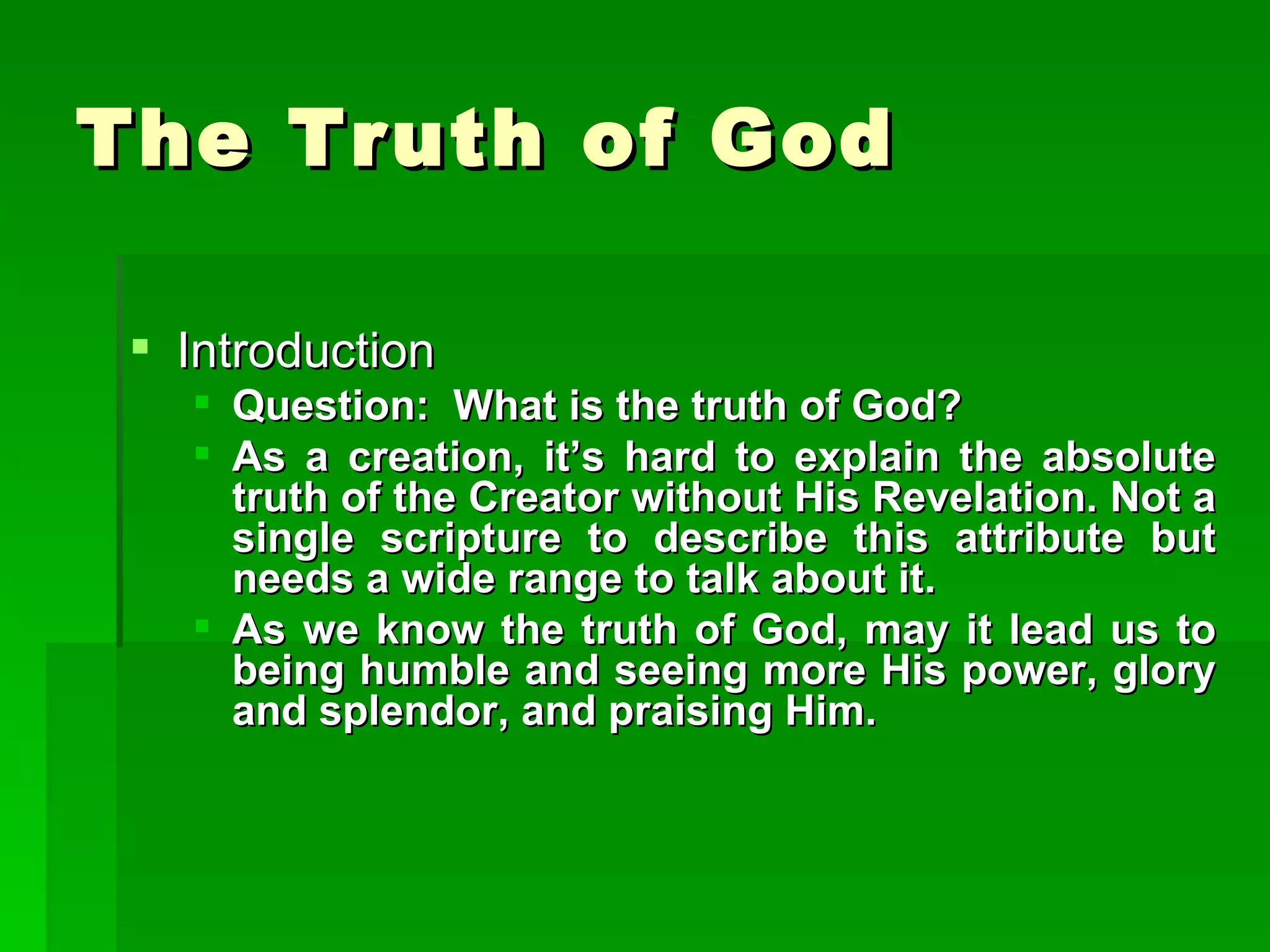 Truth Of God | PPT