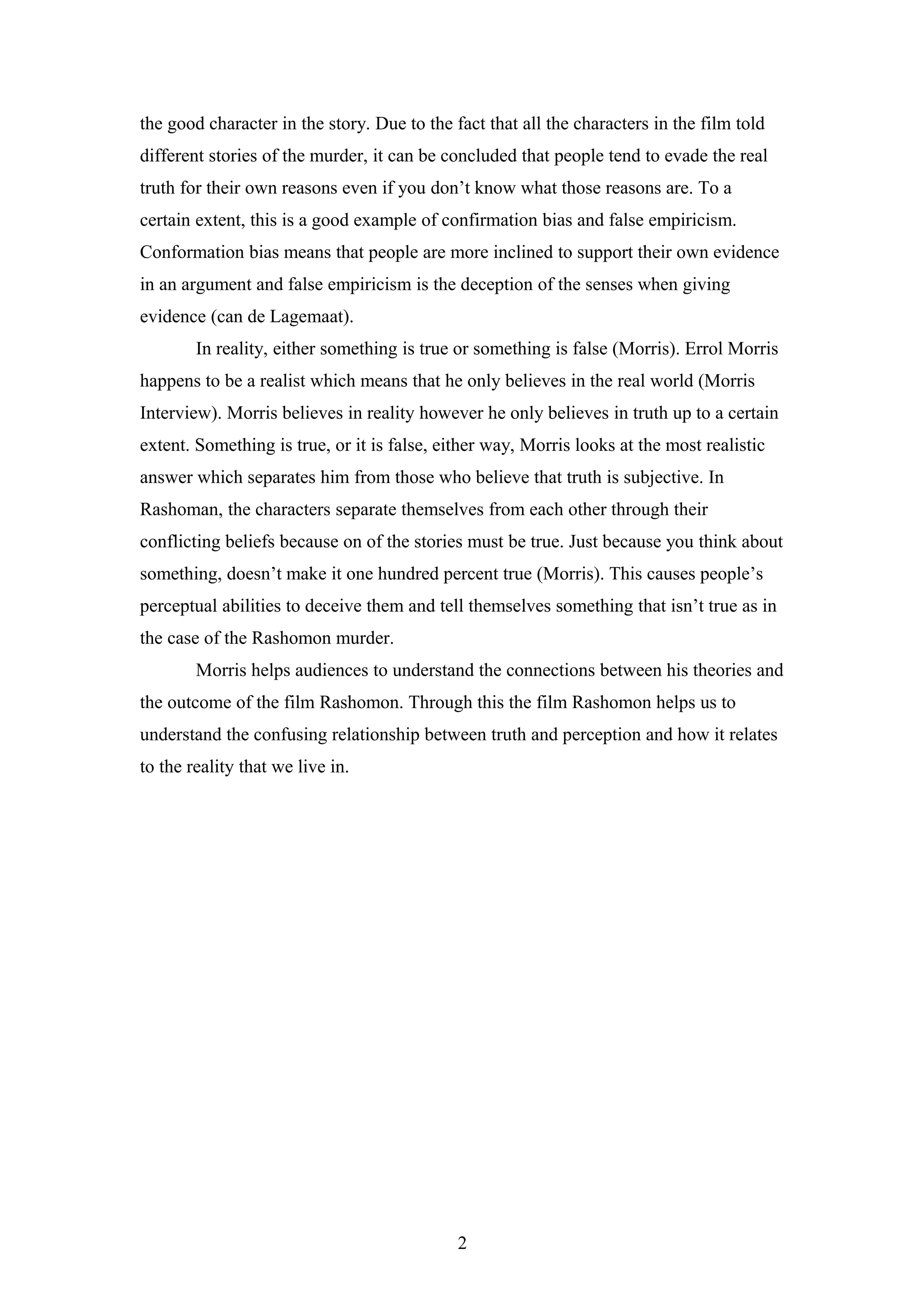 Truth perception essay | DOC