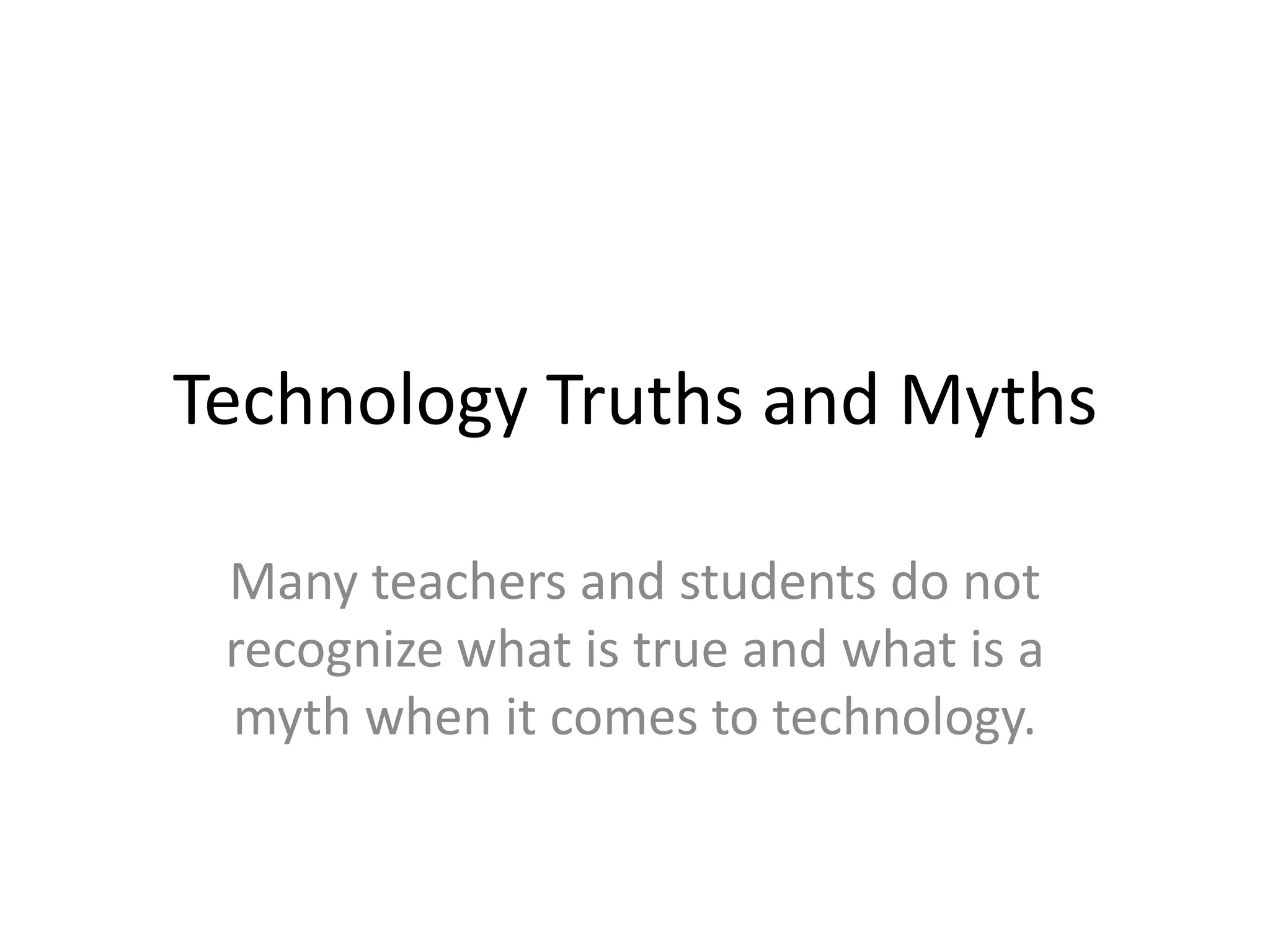 Truths and myths pp | PPTX