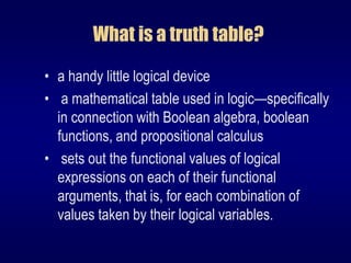 Truth table | PPT