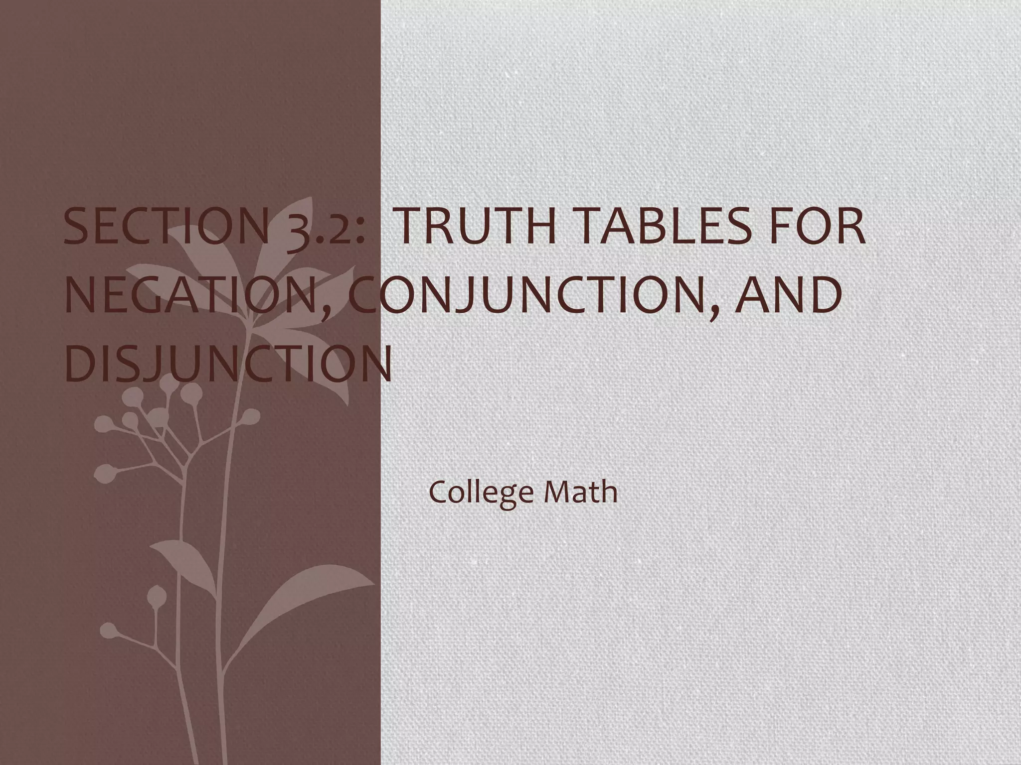 Truth tables | PPT