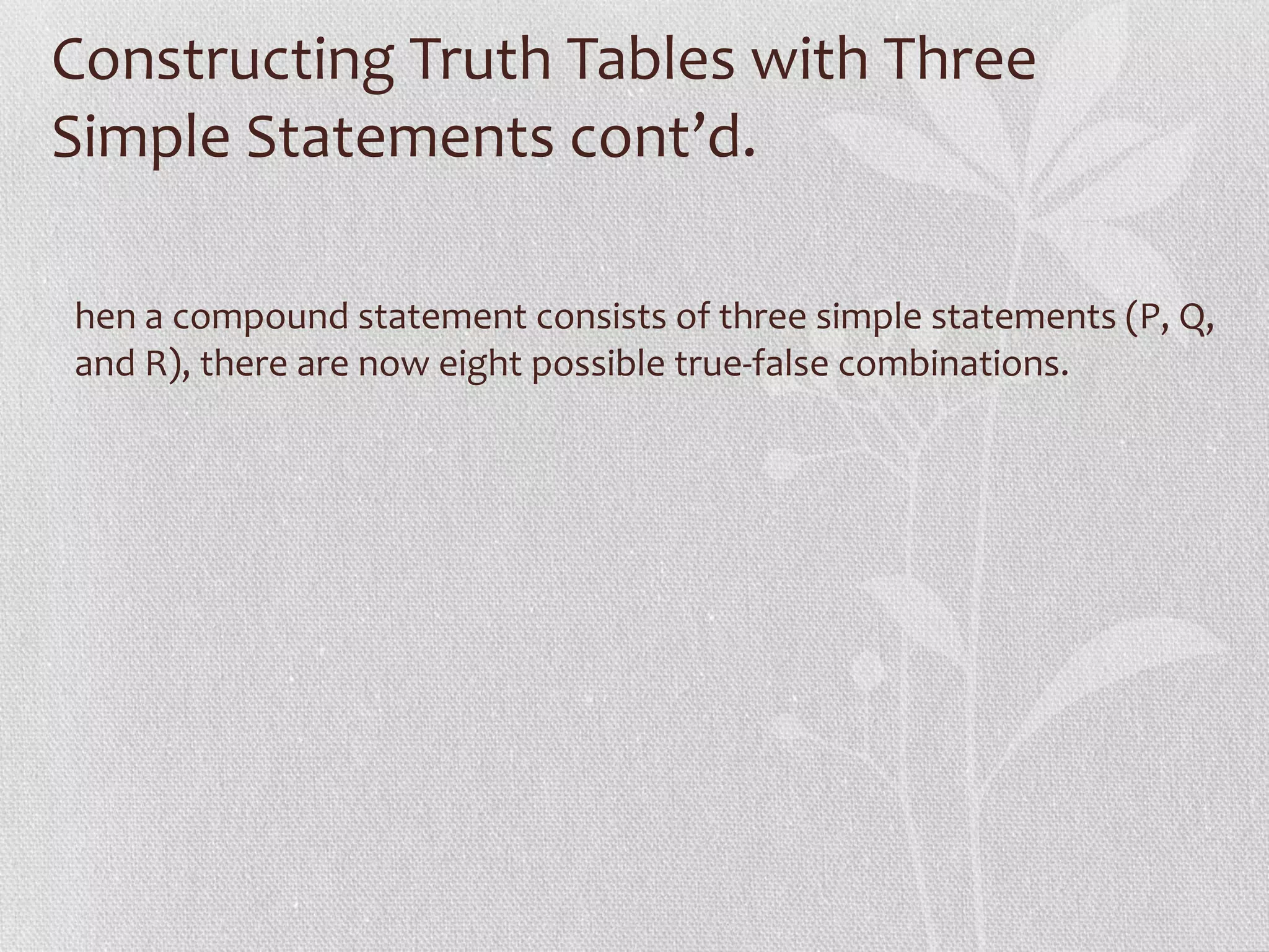Truth tables | PPT