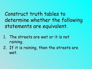 Truth tables | PPT