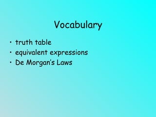 Truth tables | PPT | Free Download
