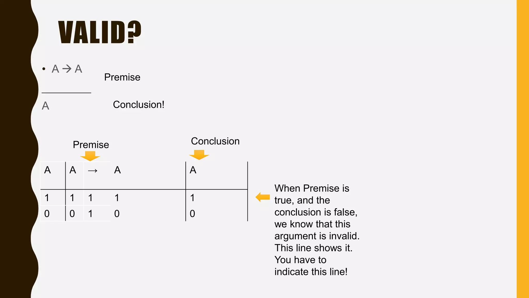 Truth tables complete and p1 of short method | PPT