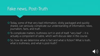 Truth, truthiness, post truth (1) | PPT