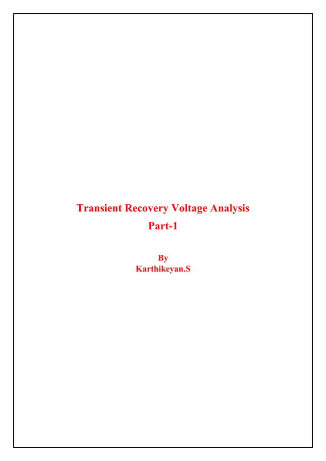 Transient Recovery Voltage Part-1 | PDF