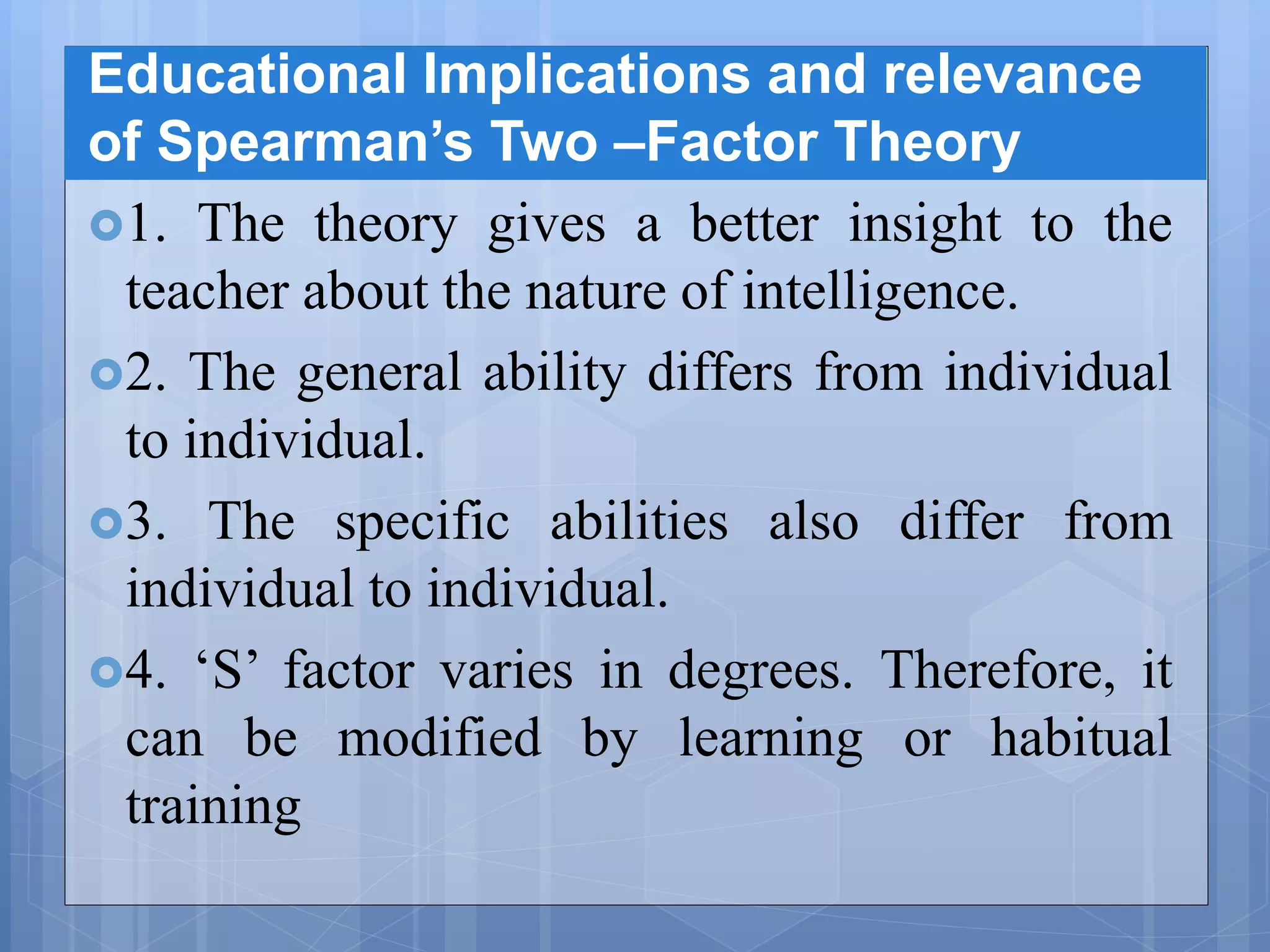 Spearman 2 factor theory | PPTX