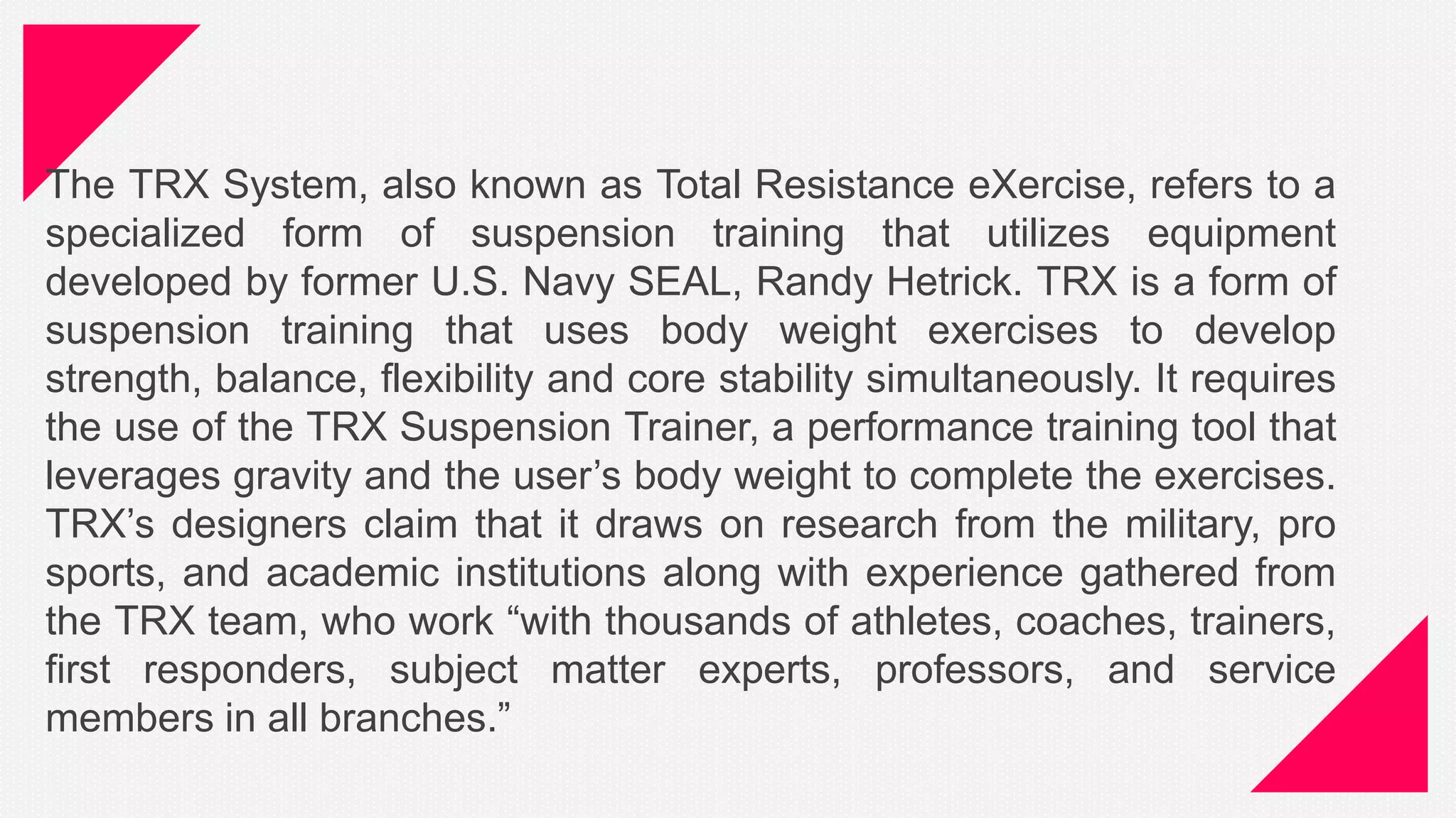 The benefits of TRX | PPTX