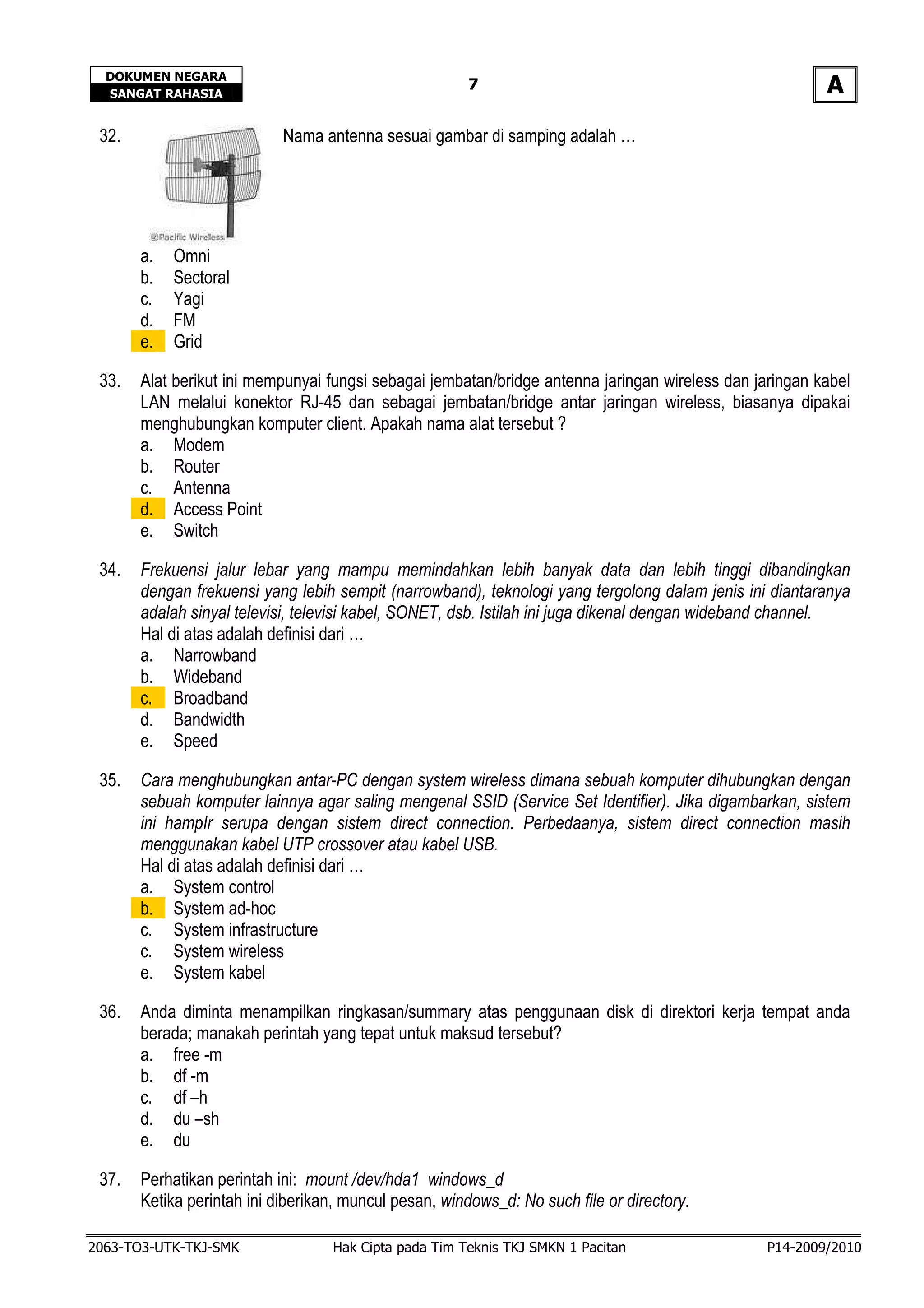 Try out ujian nasional smk teori kejuruan b | PDF