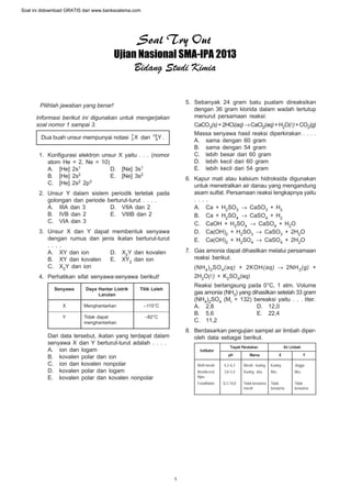 Try out ujian nasional kimia sma ipa | PDF