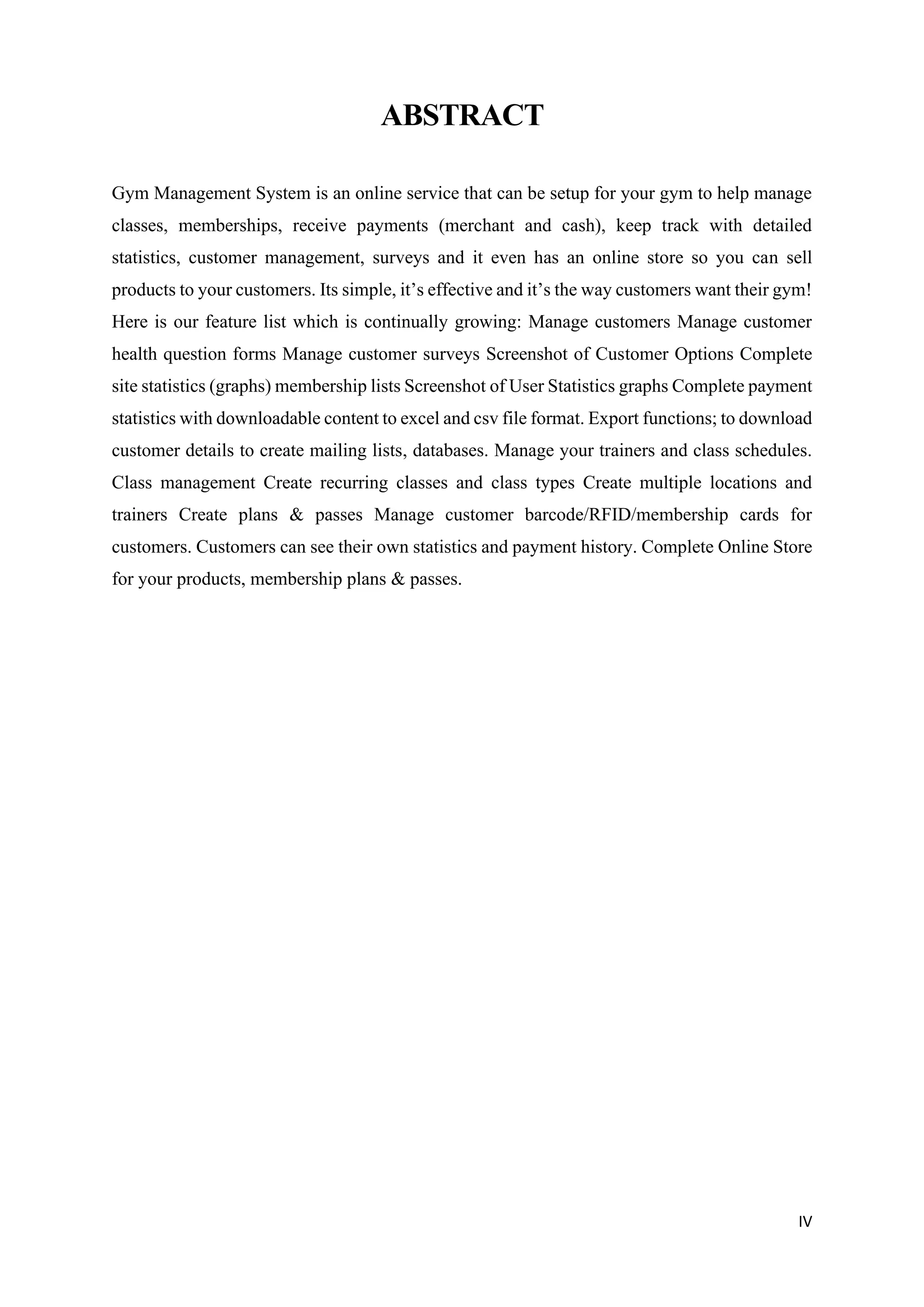 Gym management system . This is the documentation for the gym ...