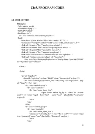 Gym management system . This is the documentation for the gym ...