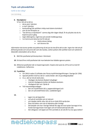 Tryckfrihet manus Mediekompass Värmland | DOCX