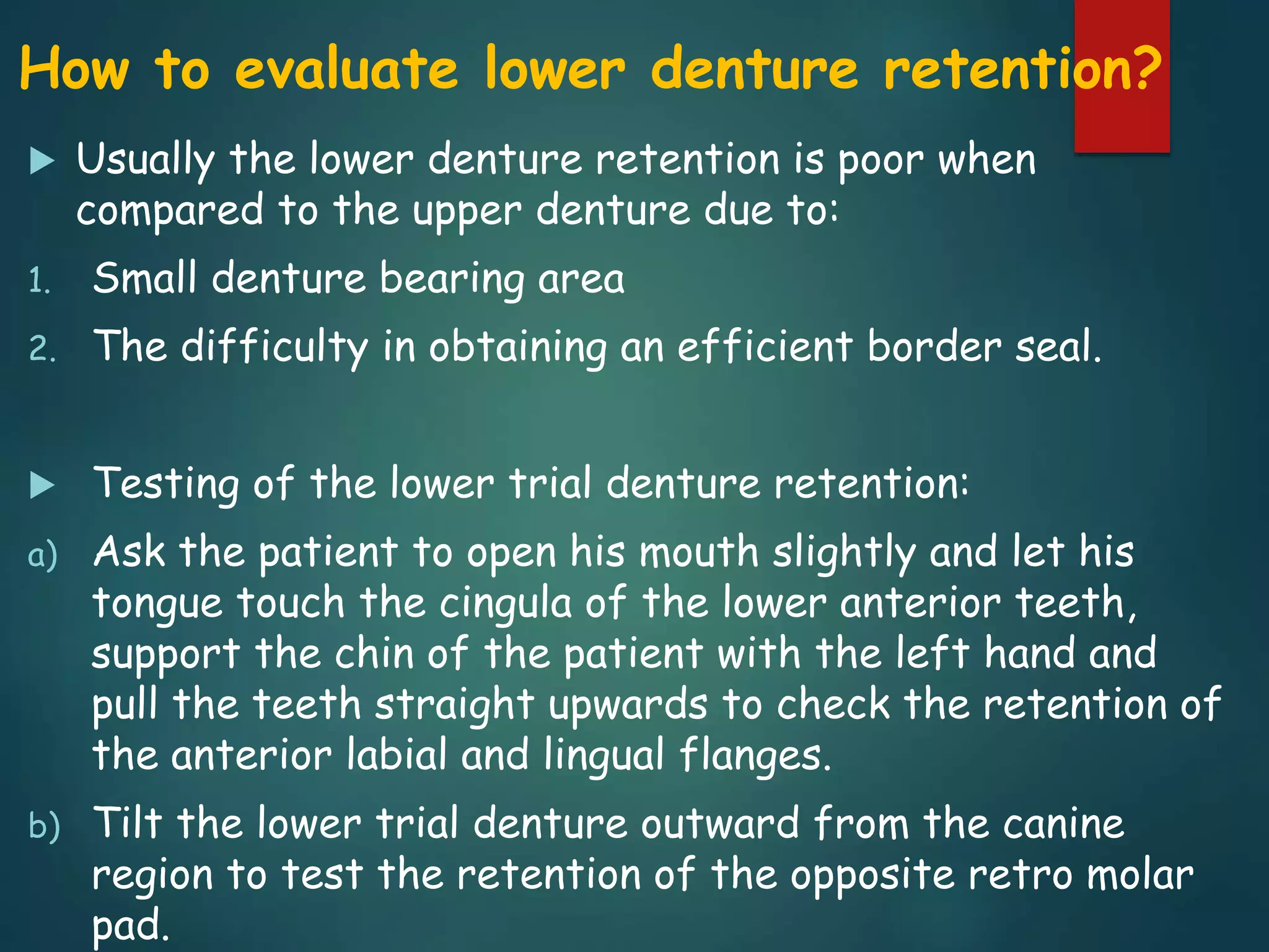 Try in of complete dentures | PPTX