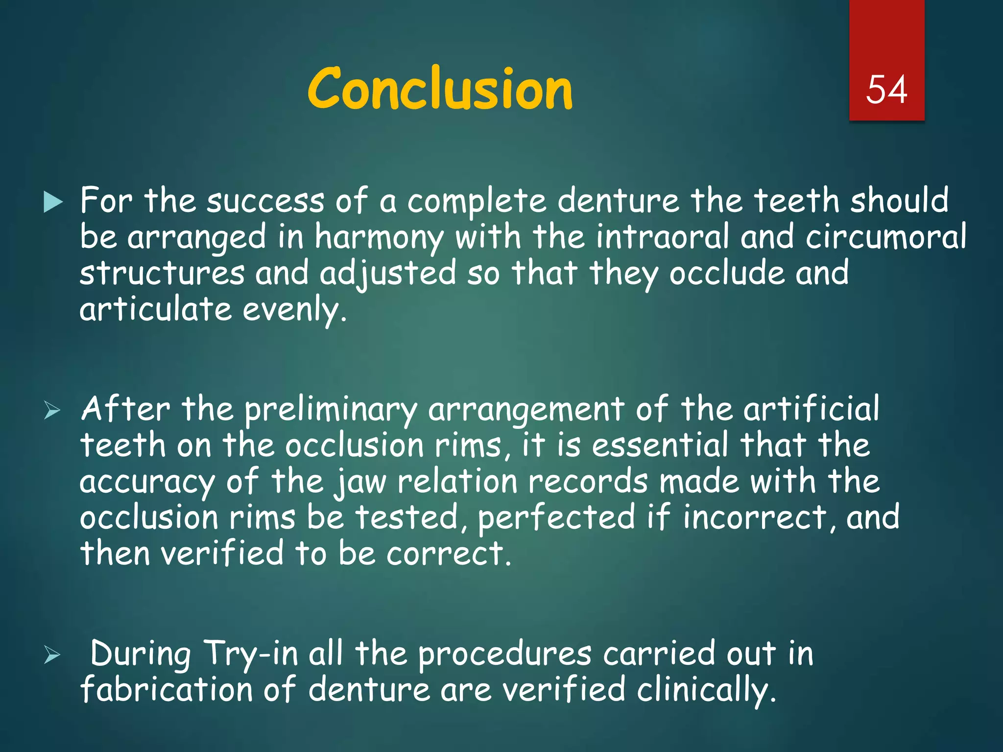 Try in of complete dentures | PPTX