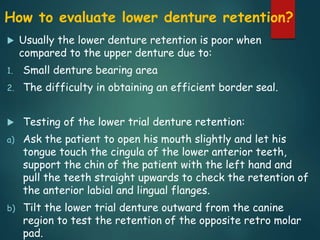 Try in of complete dentures | PPTX