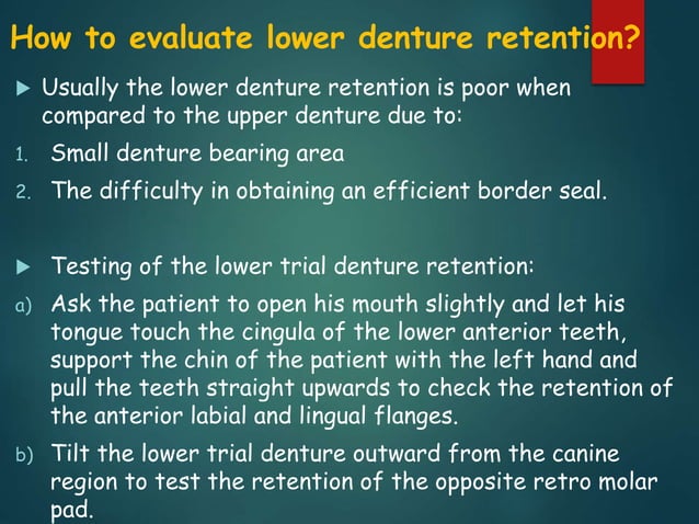 Try in of complete dentures | PPTX