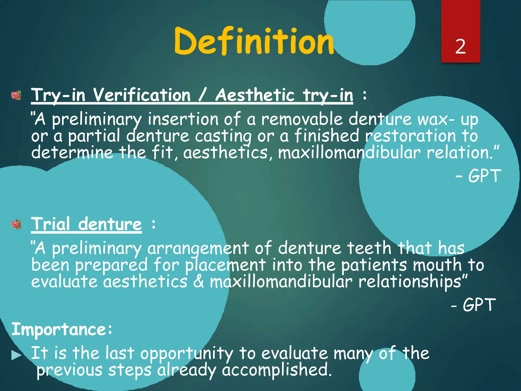 TRY IN CD for edentulous patients in opd | PPTX