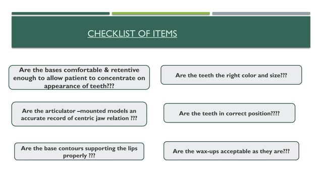 TRY IN procedure in complete denture prosthodontics | PPT