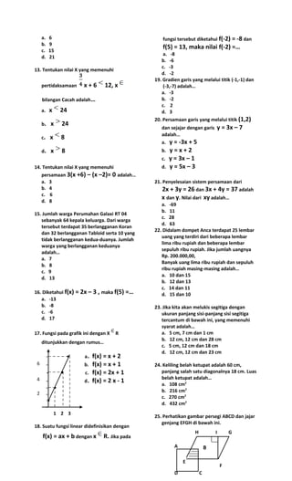 Latihan soal Matematika UN 2013 Paket 19 | DOC