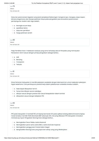 Try Out Pelatihan Kompetensi PBJP Level-1 (versi 3.1.2)_ Ulasan hasil pengerjaan kuis 86.pdf