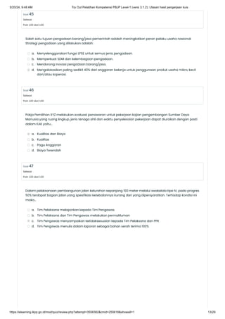 Try Out Pelatihan Kompetensi PBJP Level-1 (versi 3.1.2)_ Ulasan hasil pengerjaan kuis 86 (1).pdf