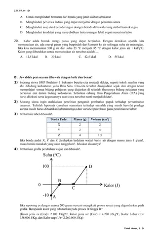 Try Out SAS Ganjil IPA Kelas 7 SMP Ibrahimy 1 Sukorejo Kumer | PDF