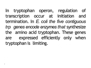 Tryptophan Operon GP 102.pptx | Chemistry | Science