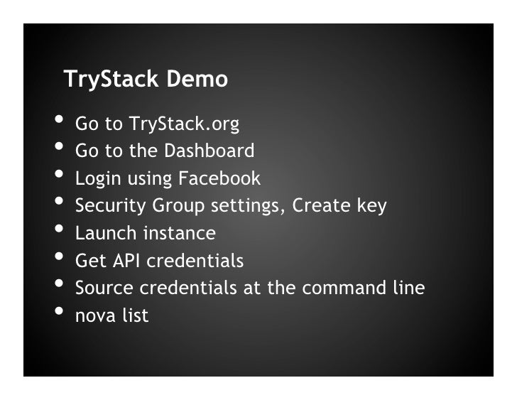 TryStack: A Sandbox for OpenStack Users and Admins