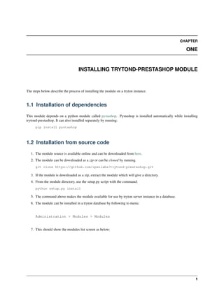 Tryton-Prestashop Integration | PDF