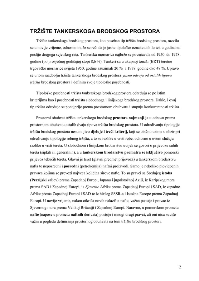 Trziste tankerkog brodskog prostora | PDF
