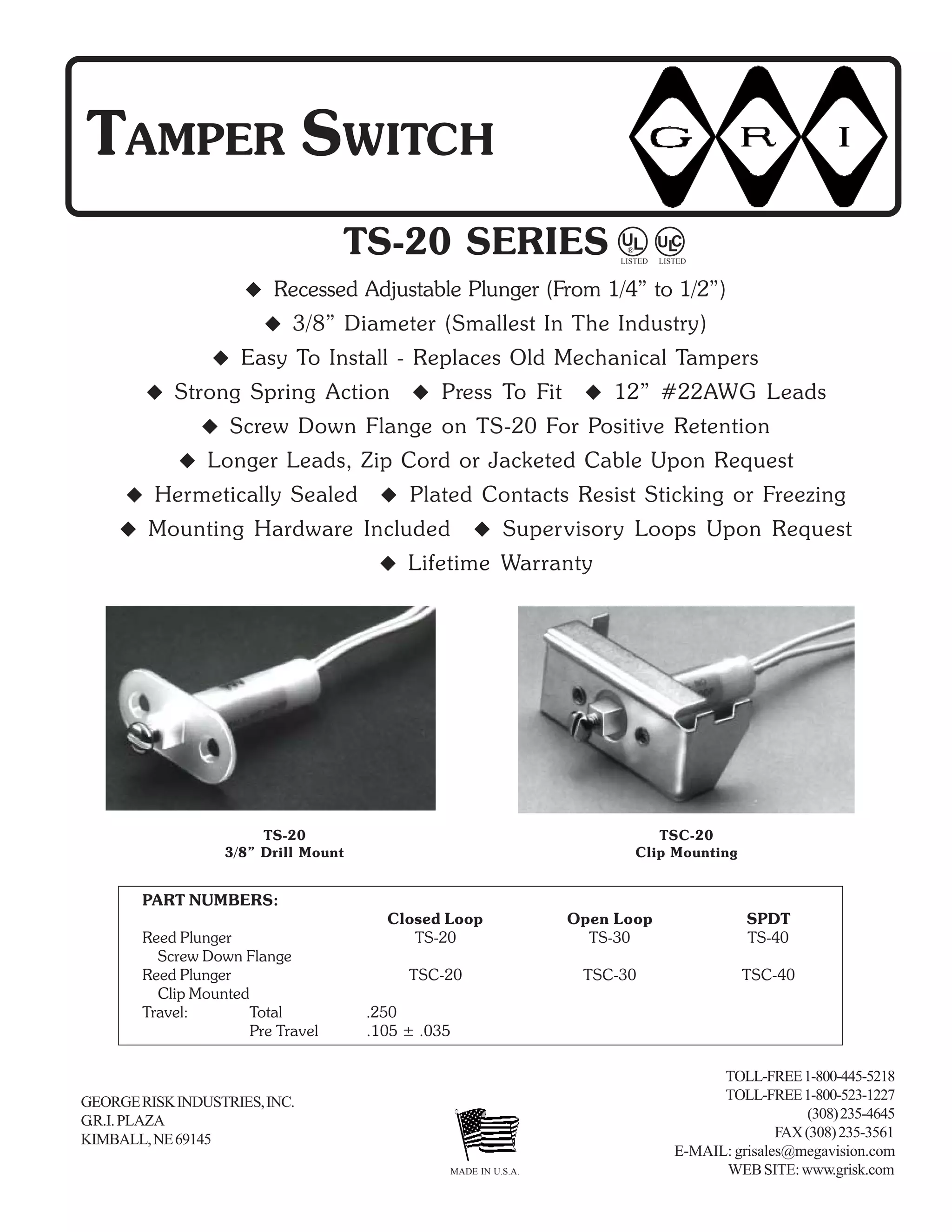 GRI TS-20 Data Sheet | PDF