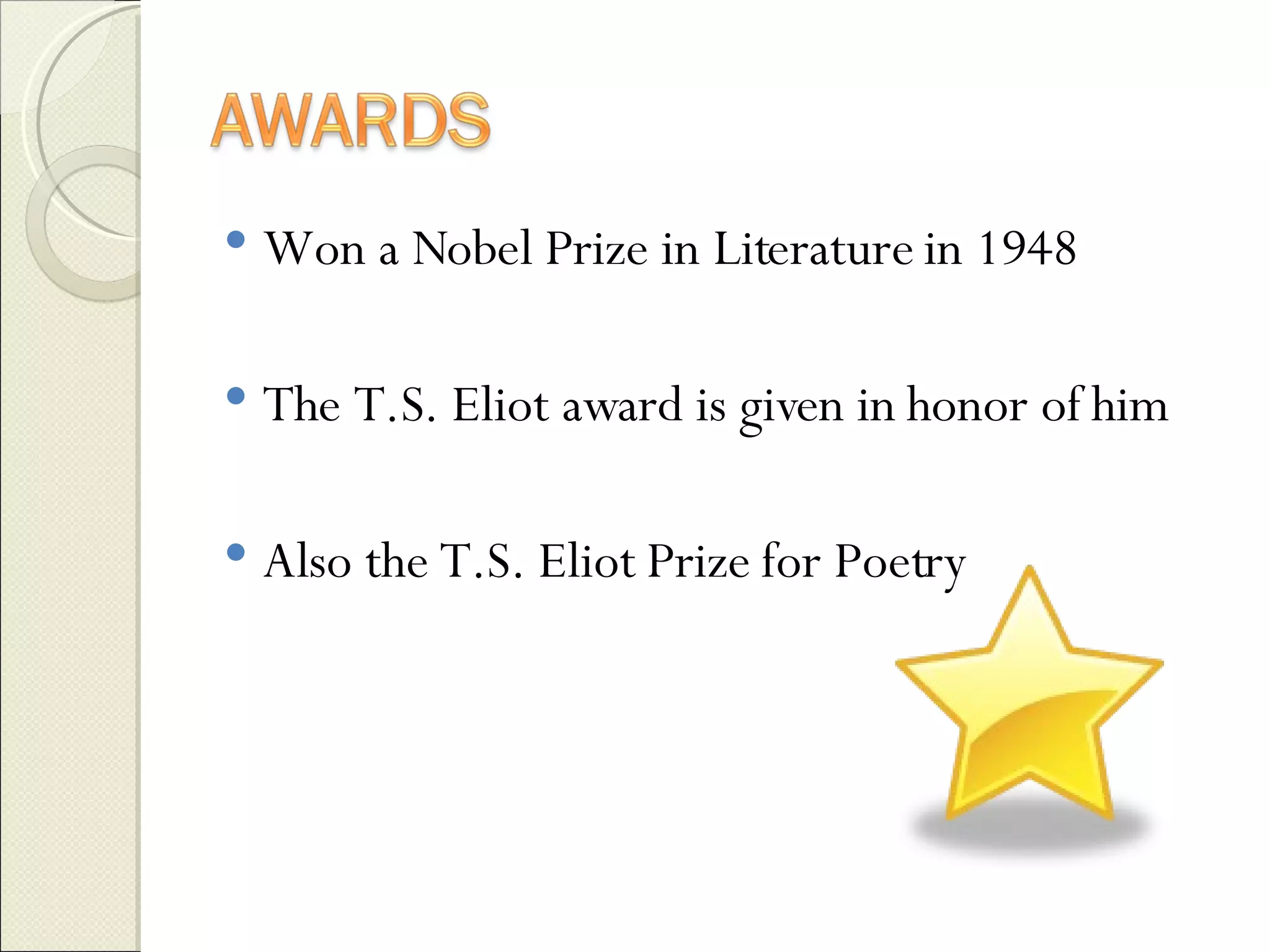Ts Eliot 123 | PPT