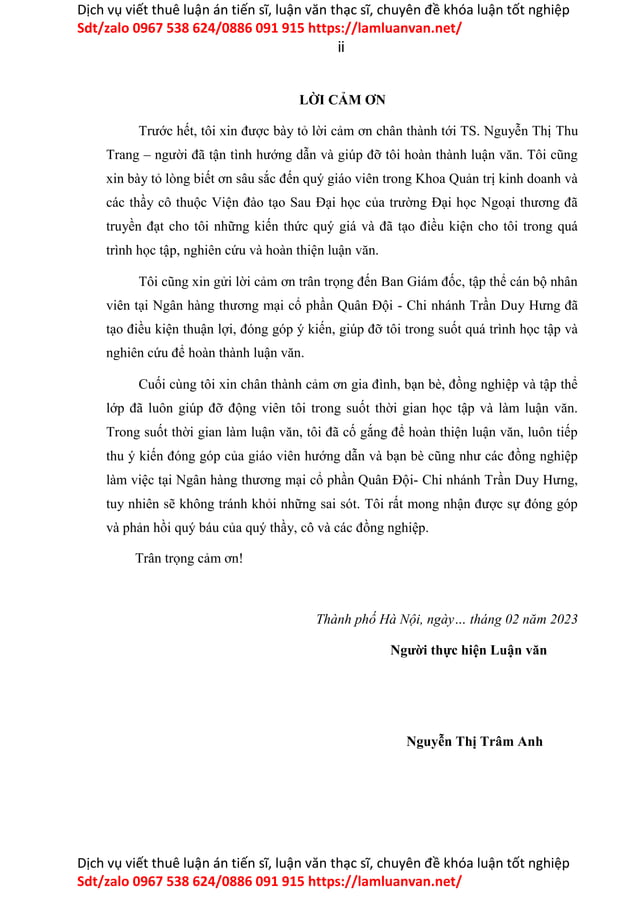 HOẠCH ĐỊNH CHIẾN LƯỢC KINH DOANH CỦA CHI NHÁNH TRẦN DUY HƯNG THUỘC NGÂN HÀNG THƯƠNG MẠI CỔ PHẦN ...