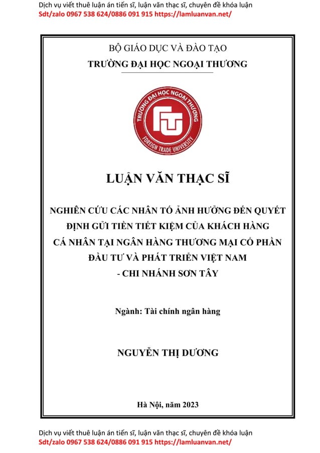 NGHIÊN CỨU CÁC NHÂN TỐ ẢNH HƯỞNG ĐẾN QUYẾT ĐỊNH GỬI TIỀN TIẾT KIỆM CỦA KHÁCH HÀNG CÁ NHÂN TẠI ...