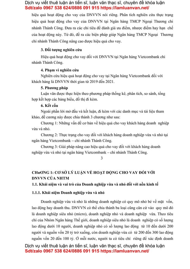 NÂNG CAO HIỆU QUẢ CHO VAY DOANH NGHIỆP VỪA VÀ NHỎ TẠI NGÂN HÀNG THưƠNG MẠI CỔ PHẦN NGOẠI THưƠNG ...