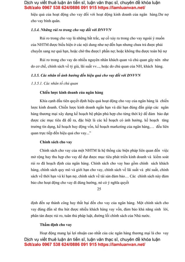 NÂNG CAO HIỆU QUẢ CHO VAY DOANH NGHIỆP VỪA VÀ NHỎ TẠI NGÂN HÀNG THưƠNG MẠI CỔ PHẦN NGOẠI THưƠNG ...